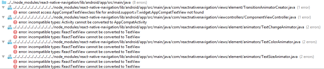 android.support.v7.widget.AppCompatTextView not found · Issue #5392 · wix/react-native ...