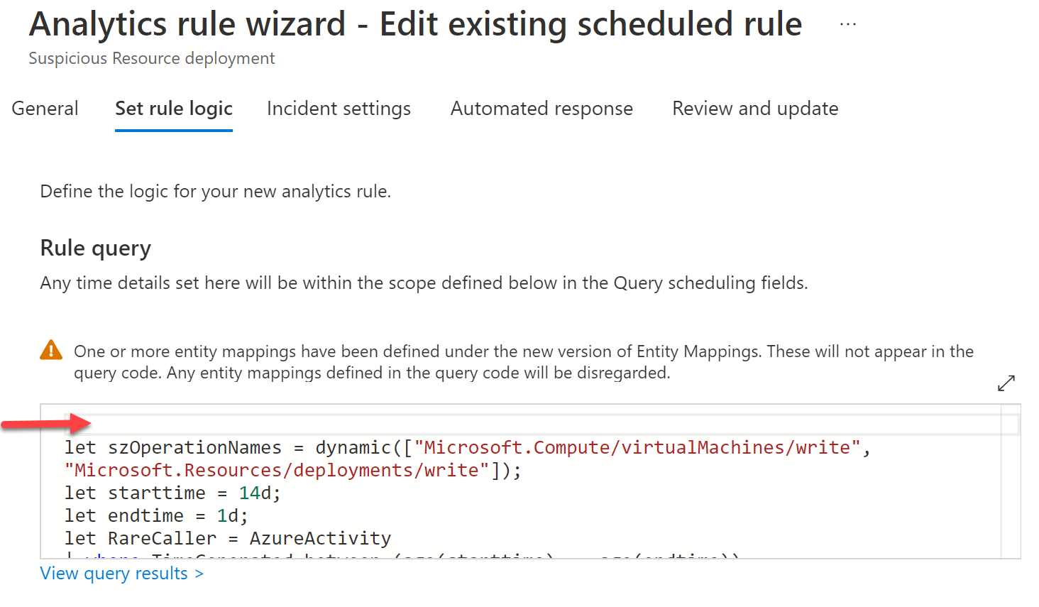 No tabular expression statement found - NewResourceGroupsDeployedTo.yaml - Suspicious Resource ...