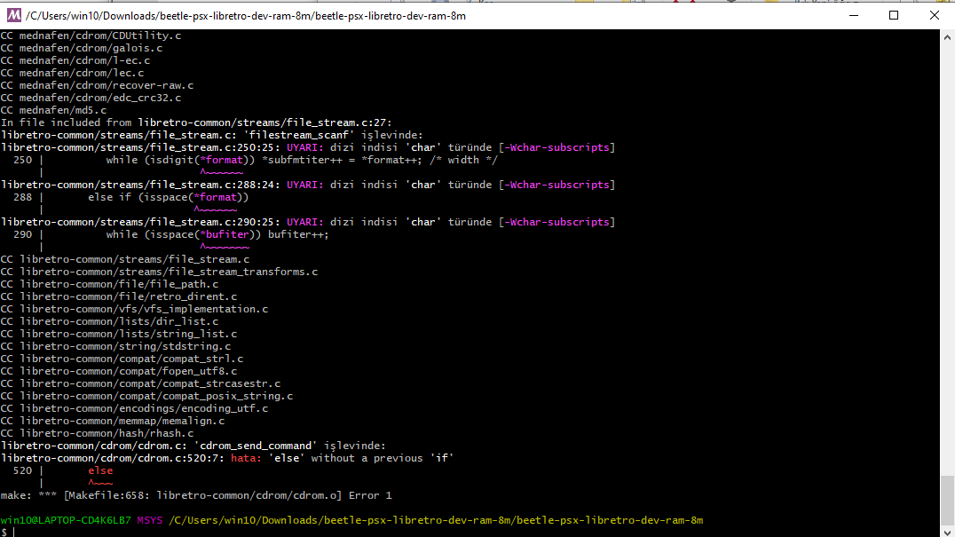 Core cannot be compiled on Windows · Issue #635 · libretro/beetle-psx-libretro · GitHub