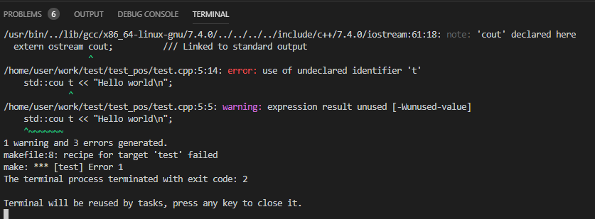 Line Position After Ctrlclick In Problemmatcher Output Is Not Correct