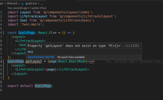 using PageComponent.getLayout triggers a typescript error · Issue ...