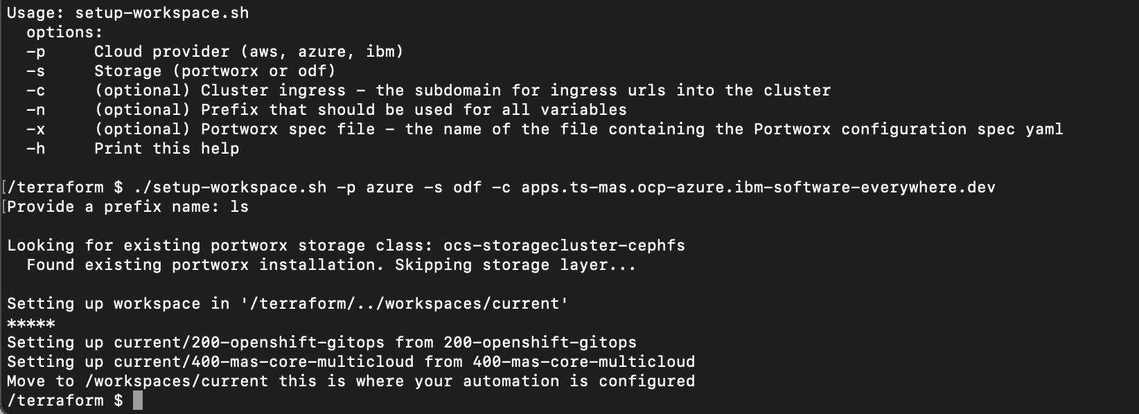 setup-workspace.sh bug on prefix option · Issue #15 · IBM/automation-maximo-app-suite · GitHub