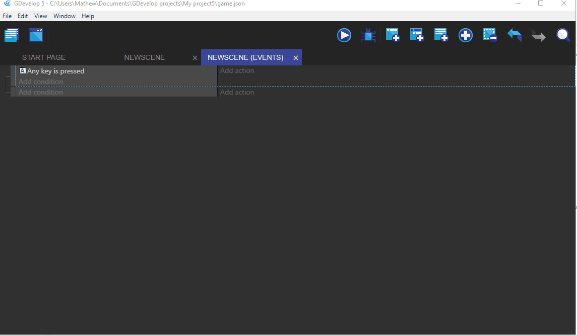 New Events now showing in Events Editor · Issue #1126 · 4ian/GDevelop · GitHub