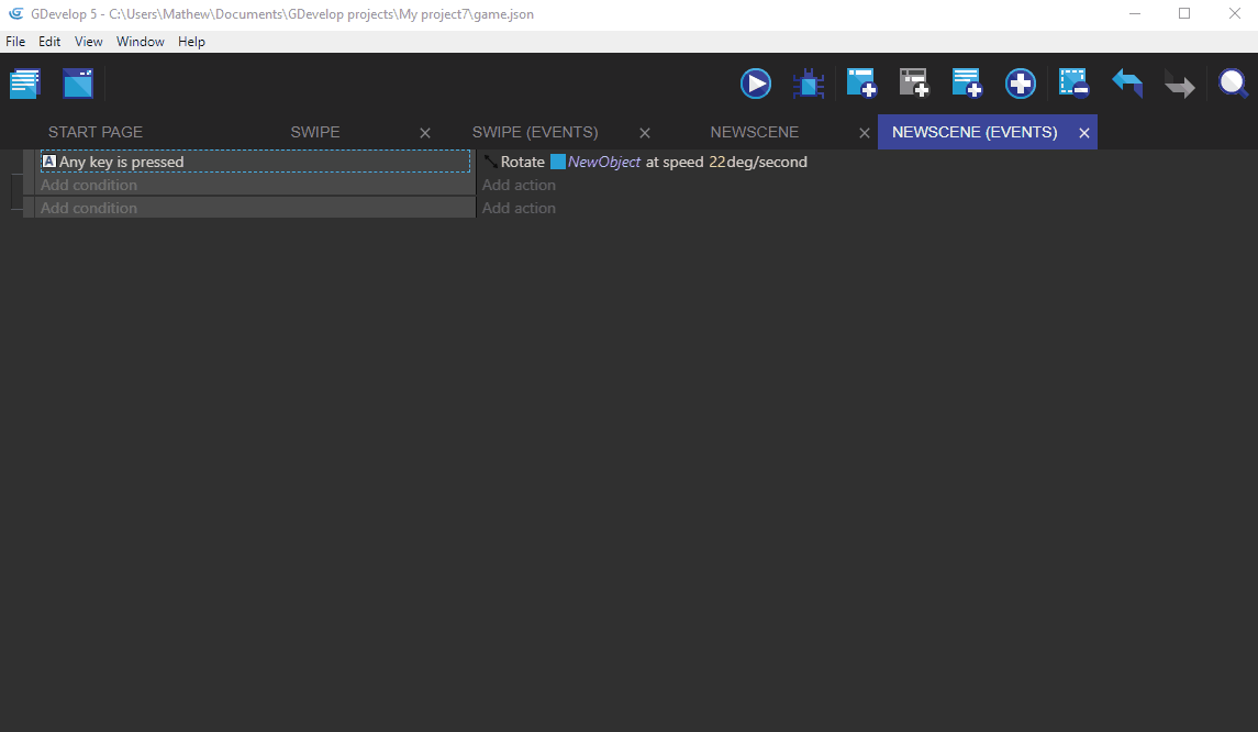 New Events now showing in Events Editor · Issue #1126 · 4ian/GDevelop · GitHub