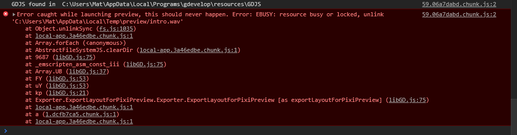 Can't Launch a preview of a Scene · Issue #1683 · 4ian/GDevelop · GitHub
