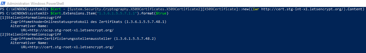 X509Certificate Extension / AsnEncodedData · Issue #11902 · PowerShell ...