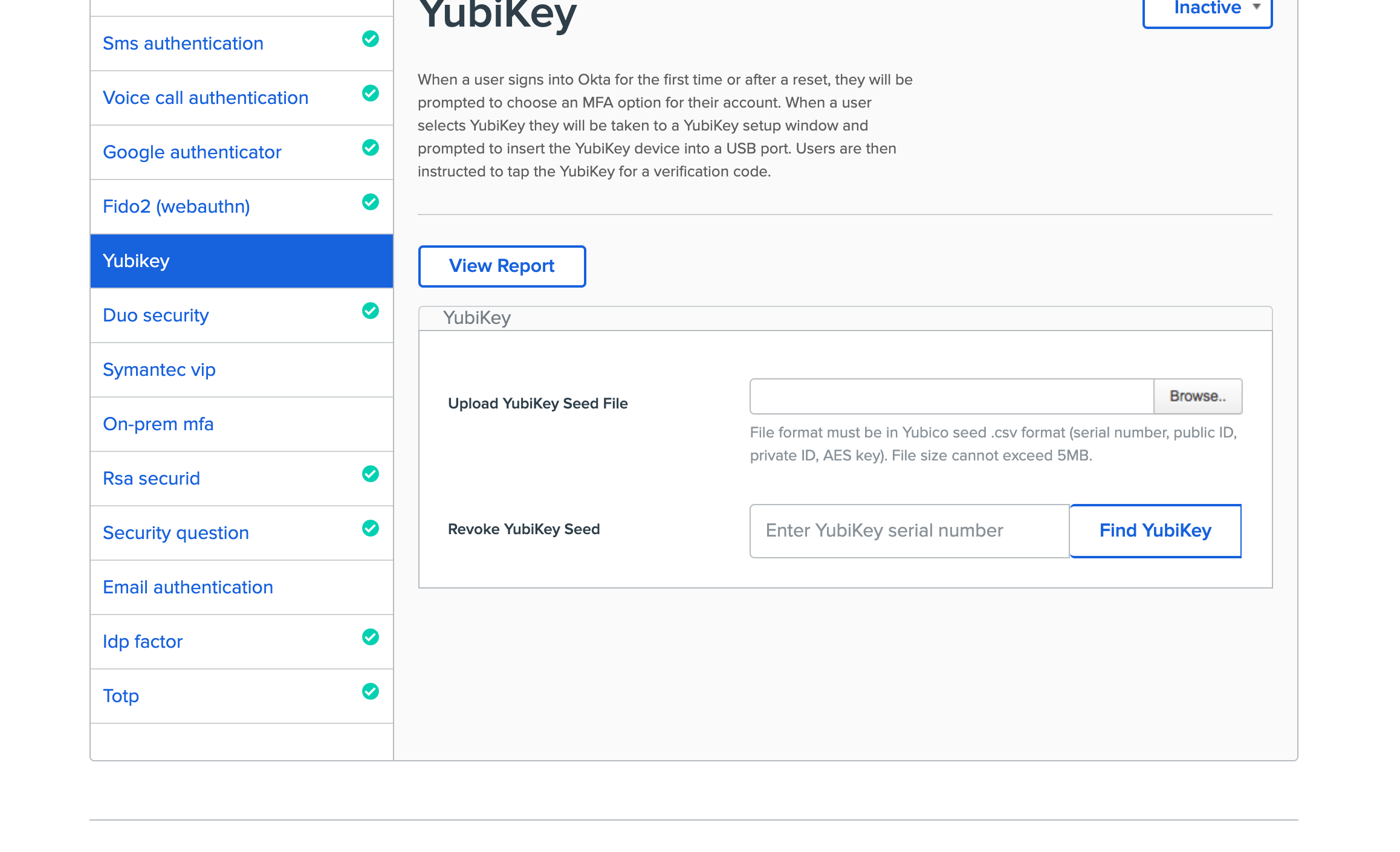 Table bug - Yubikey section; Browse input field bug, "Find Yubikey ...