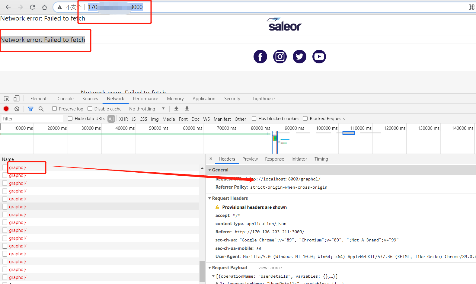 Network error: Failed to fetch · Issue #7160 · saleor/saleor · GitHub