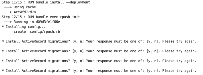 Issues running rpush init in Dockerfile · Issue #580 · rpush/rpush · GitHub