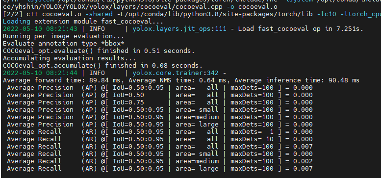 Process stopped at the evaluation step · Issue #1303 · Megvii-BaseDetection/YOLOX · GitHub