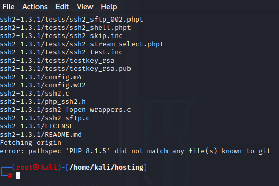 Pathspec Php 8 1 5 Did Not Match Any Files Known To Git · Issue 123 · Danwin Hosting · Github