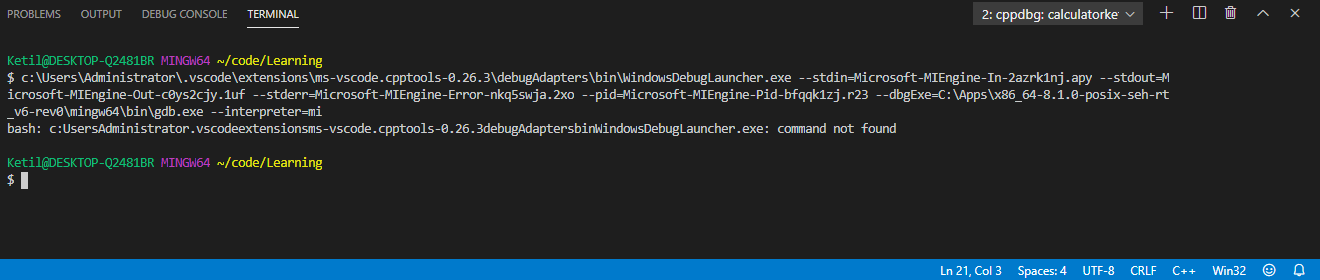 Unable to launcher debugger · Issue #4914 · microsoft/vscode-cpptools ...
