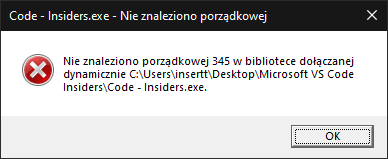 The ordinal 345 could not be located in the dynamic link library ...