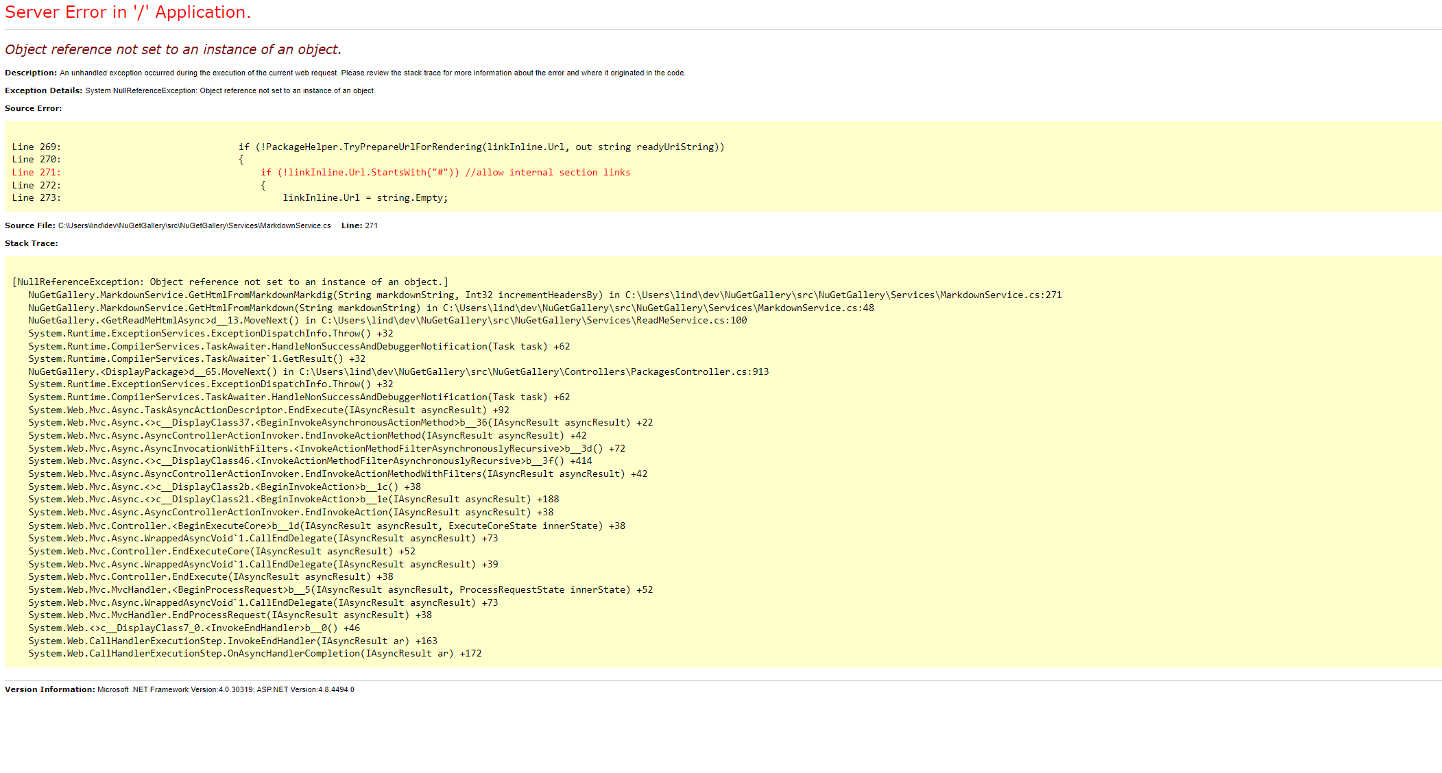 [NuGet.org Bug]: 500 - Internal Server Error when accessing certain package pages · Issue #9226 ...