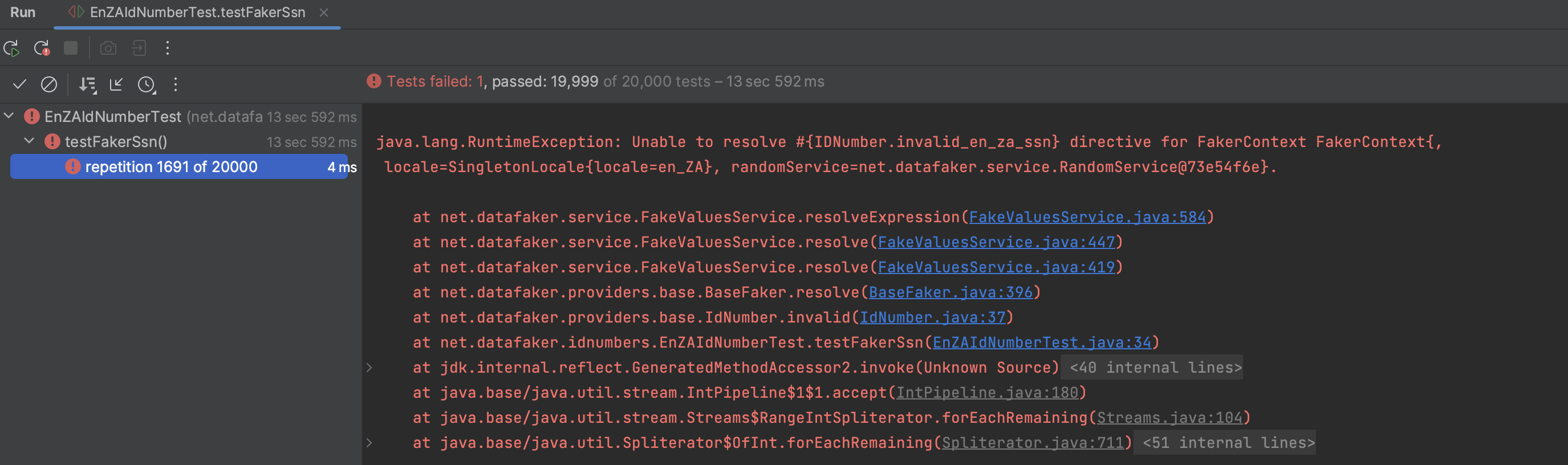 [bug] Id Number Flaky Call Of The Method Valid · Issue 897 · Datafaker Net Datafaker · Github