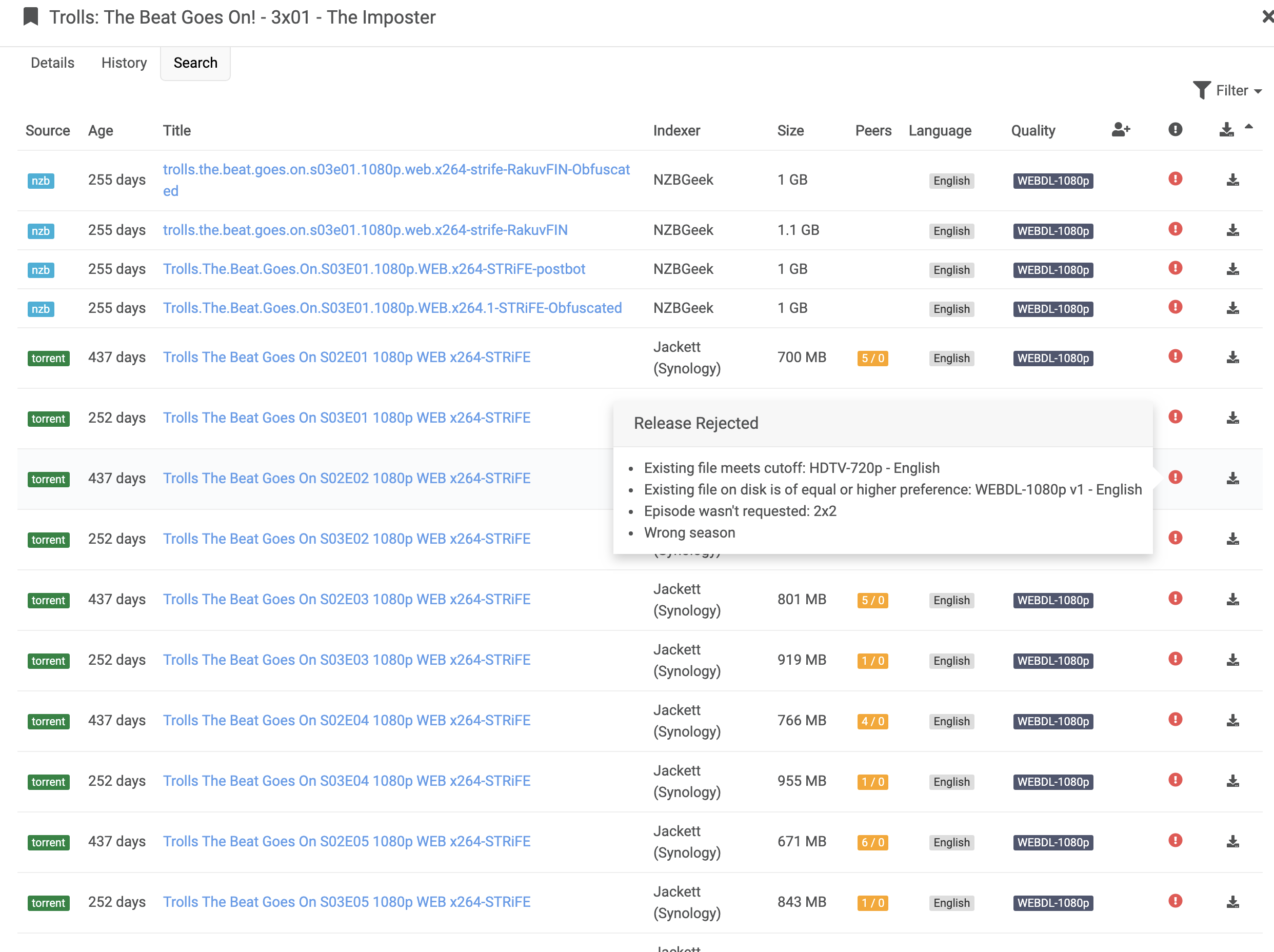 Parsing TV via Jackett (IPT) searches all seasons / episodes · Issue ...