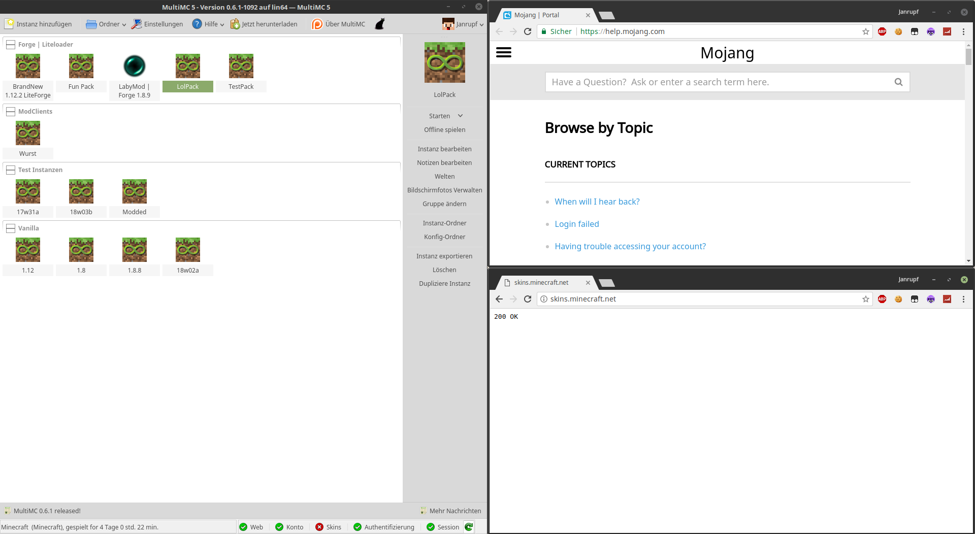 Wrong skin server status · Issue #2159 · MultiMC/Launcher · GitHub