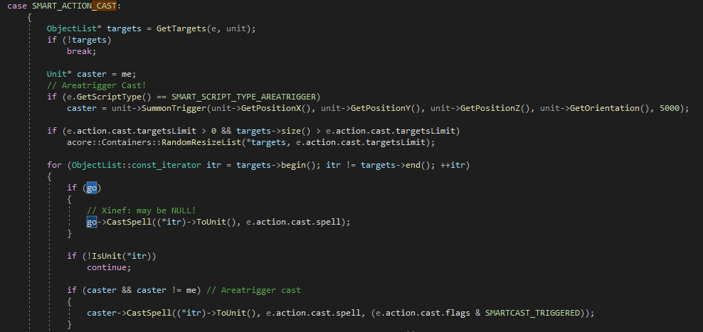 Feature: SmartAI makes player to do an action on a specific target ...