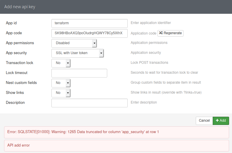 Getting Sql Error When Trying To Add An Api Key · Issue 3001 · Phpipamphpipam · Github