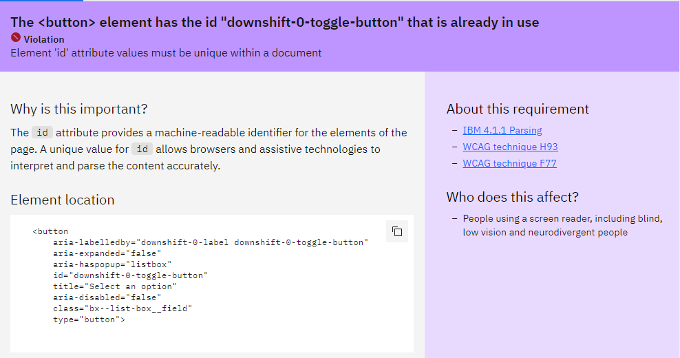 A11y The Dropdown Component Needs To Expose Setting The Downshift Ids · Issue 12751 · Carbon 