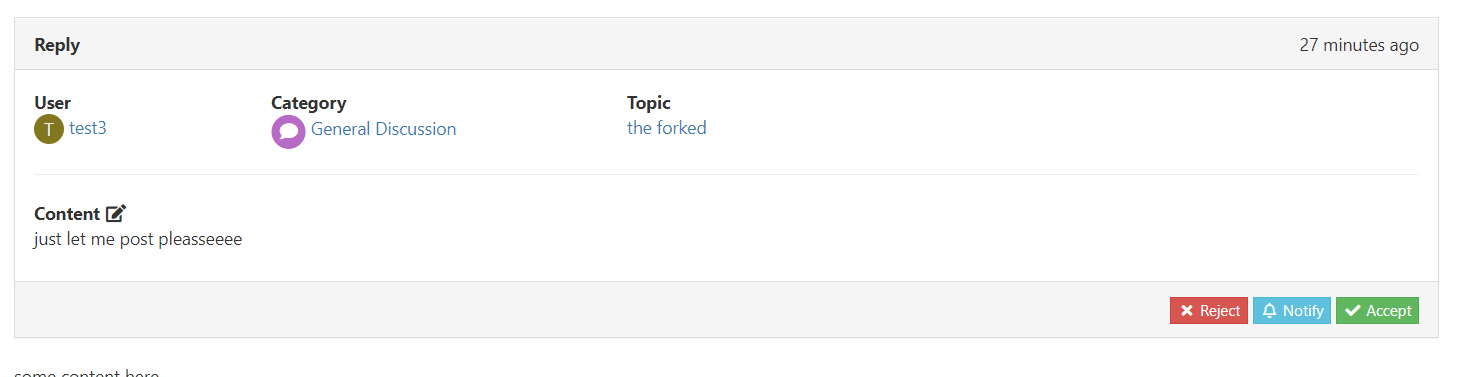allow editing queued posts, reject posts with message · Issue #9506 · NodeBB/NodeBB · GitHub
