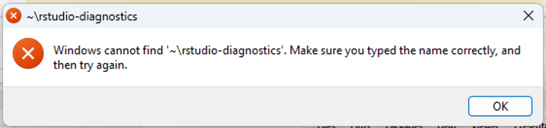 Error dialog shows even though diagnostics generated successfully ...