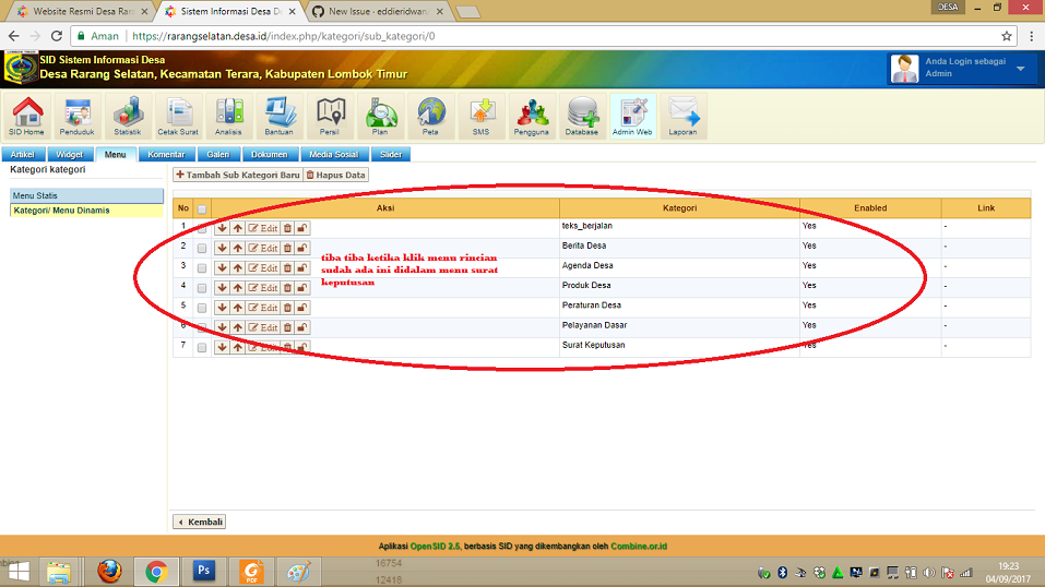 masalah waktu membuat menu dinamis · Issue #606 · OpenSID/OpenSID · GitHub