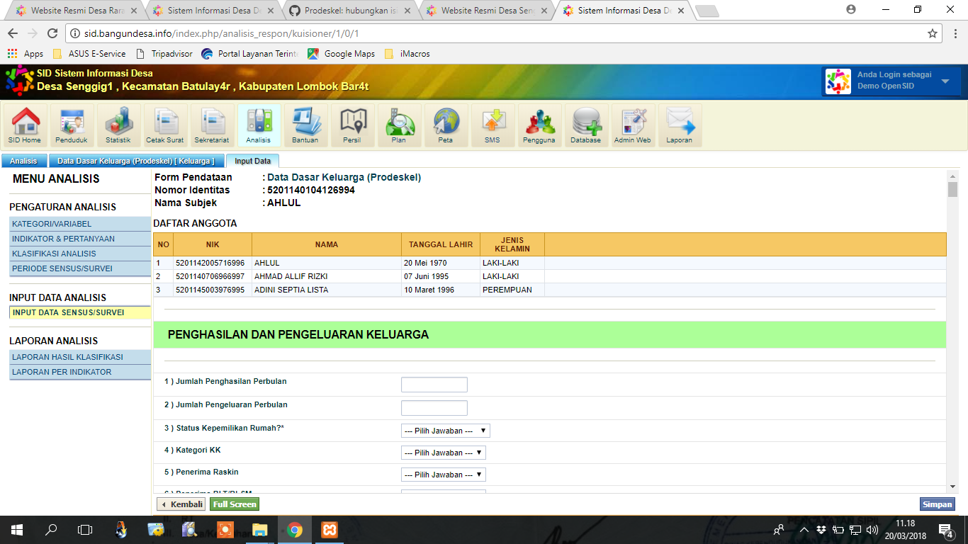 Prodeskel: hubungkan isian data prodeskel dengan isian data penduduk ...