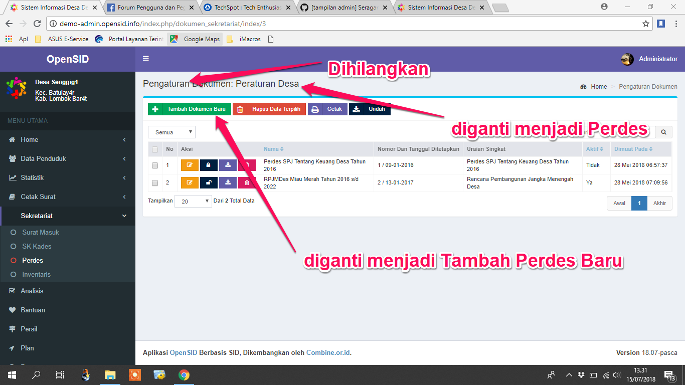 [tampilan admin] Seragamkan kalimat pada menu Perdes · Issue #1316 · OpenSID/OpenSID · GitHub