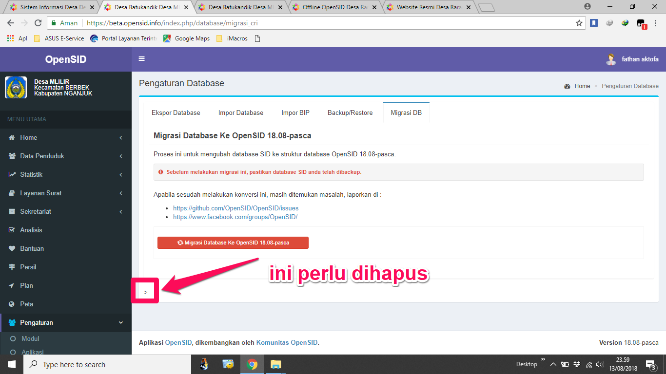 [tampilan-admin] Menu Pengaturan Migrasi DB · Issue #1608 · OpenSID/OpenSID · GitHub