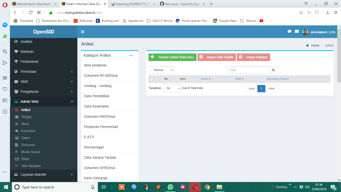 Tampilannya baik Menu Statis maupun Dinamis berurutan mulai dari ...