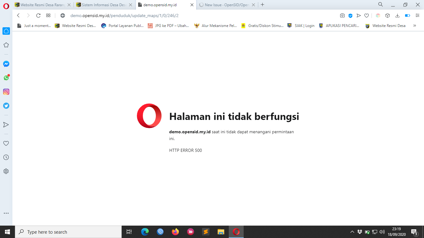 Ubah Lokasi Tempat Tinggal Error · Issue 3569 · Opensidopensid · Github 