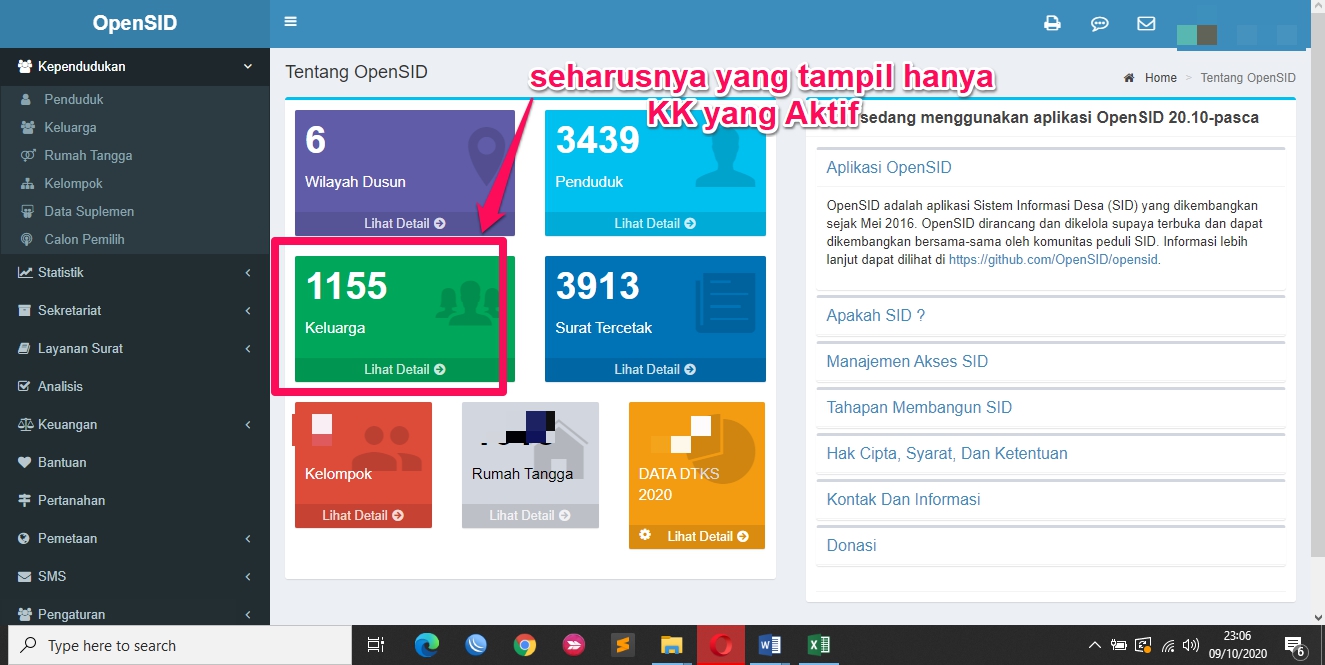 Jumlah KK yang di Menu statistik Keluarga berbeda dengan di menu Home · Issue #3641 · OpenSID ...