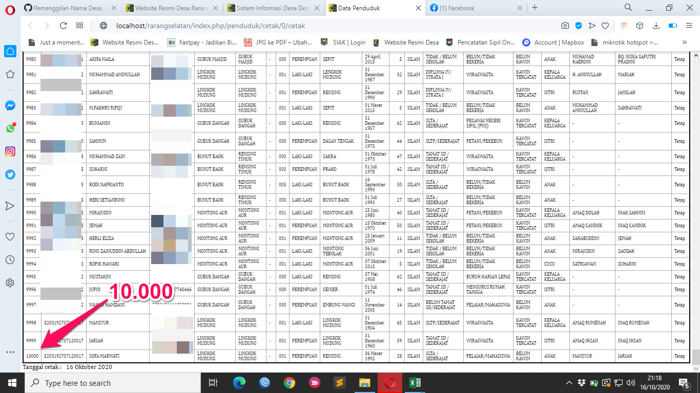 Cetak Dan Unduh Data Penduduk Hanya Sampai 10000 · Issue 3670 · Opensidopensid · Github 9353