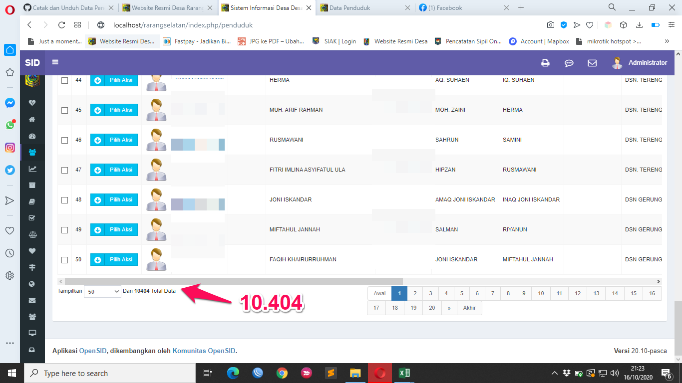 Cetak dan Unduh Data Penduduk hanya sampai 10.000 · Issue #3670 · OpenSID/OpenSID · GitHub