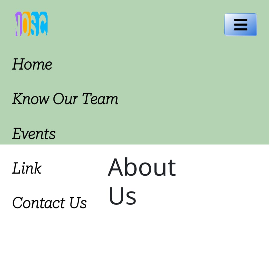 Fix the hamburger menu · Issue #25 · NITRR-Open-Source-Community/NOSC-Website · GitHub