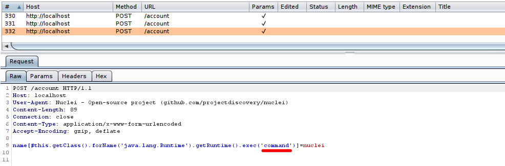 [issue] An unexpected payload requests · Issue #336 · projectdiscovery/nuclei · GitHub