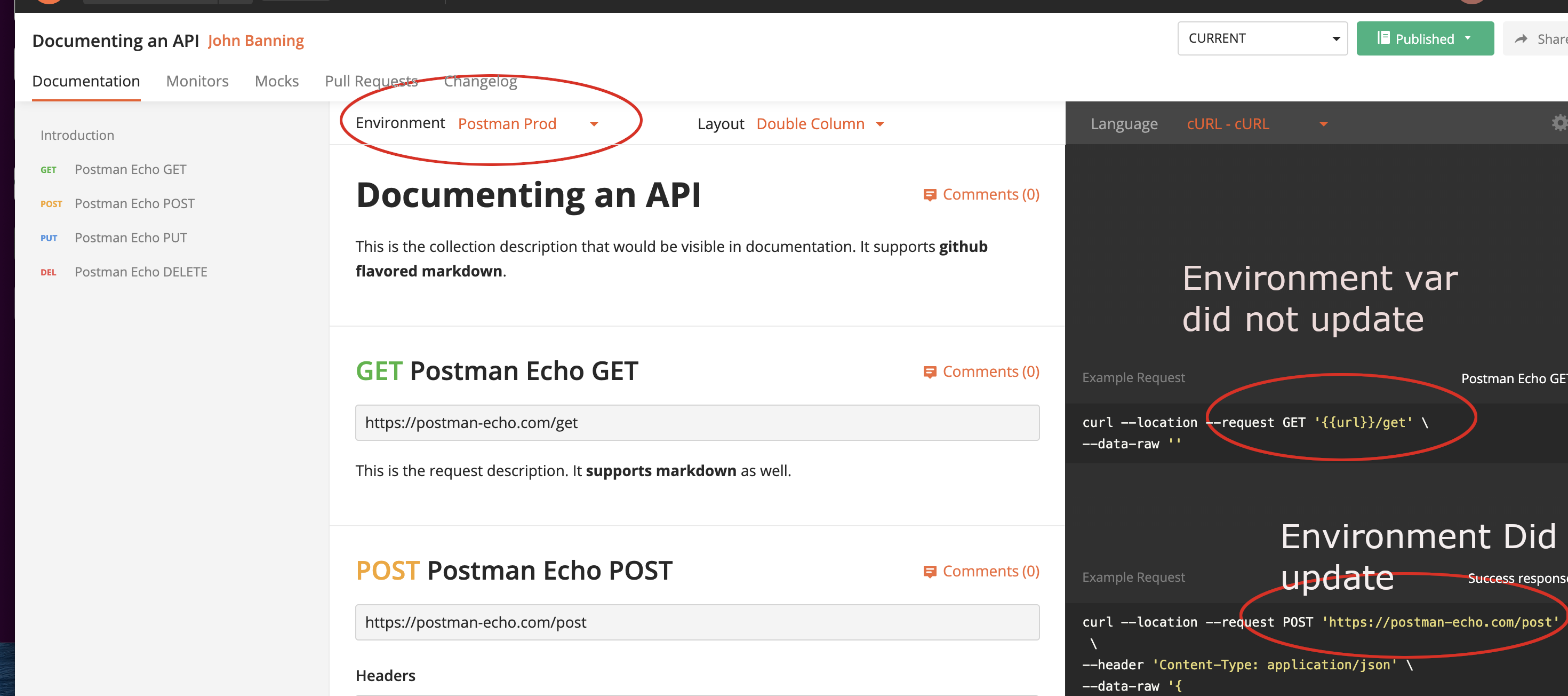 'View in Web' rendered docs do not resolve environmental variable for ... 'View in Web' rendered docs do not resolve environmental variable for ...