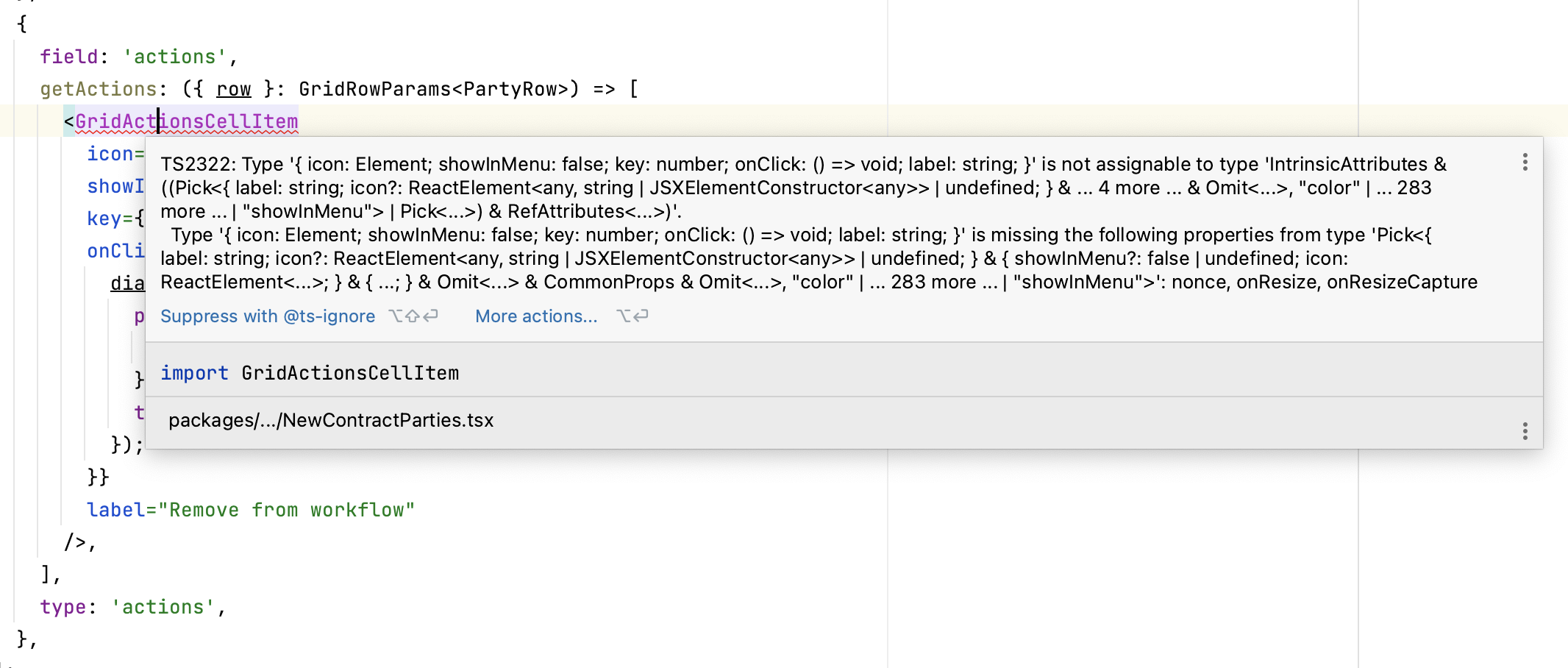 [data grid] Correct return type for `getActions` function in action column · Issue #7415 · mui ...
