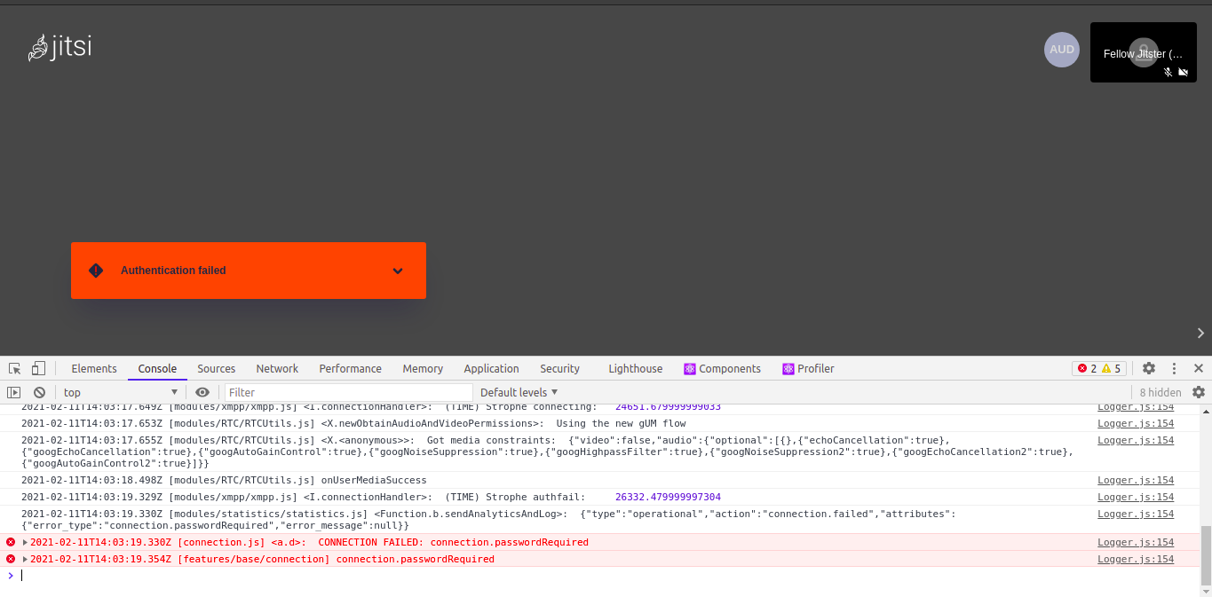 After updating recently I kept on getting authentication failed alert · Issue #949 · jitsi ...