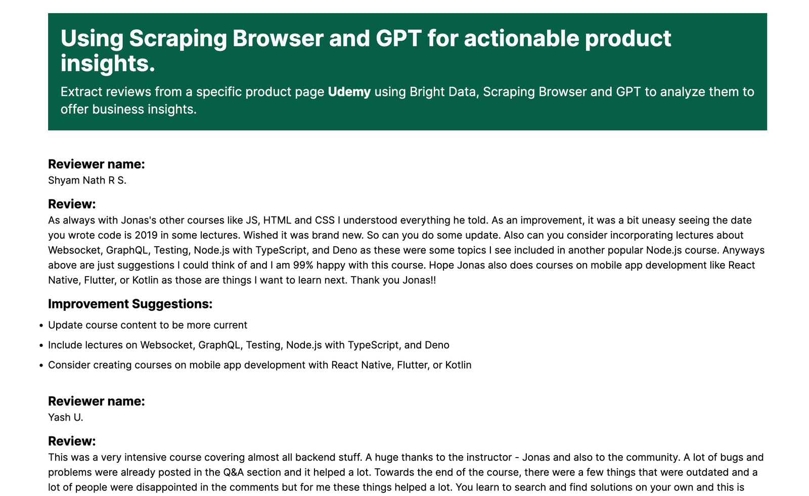 GitHub - Terieyenike/extract-reviews: Using Scraping Browser and GPT for actionable product insights