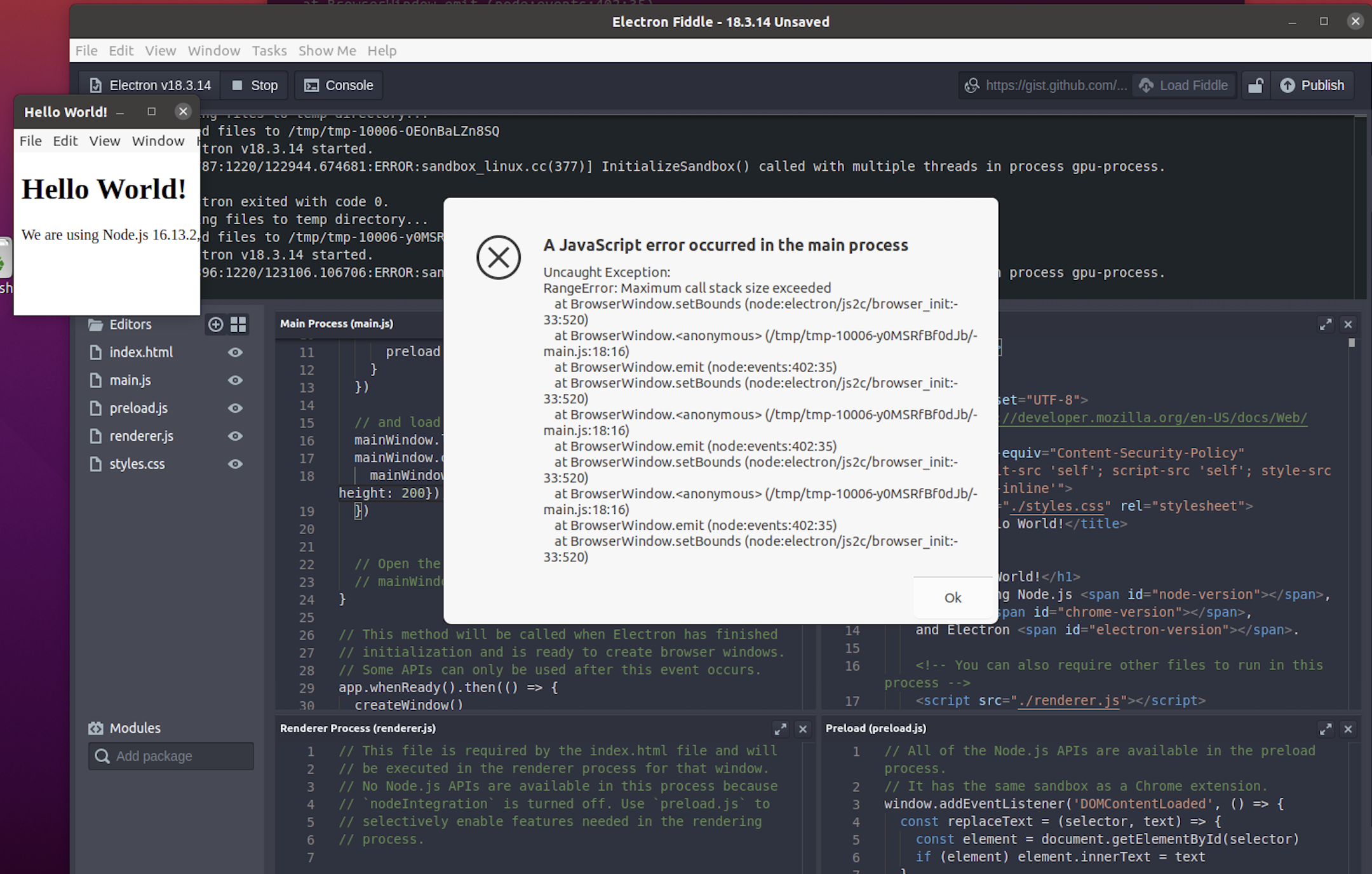 [Bug]: Calling setBounds while listening to the window restore event crashes the main process ...