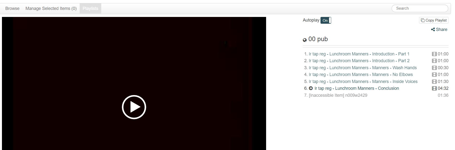 Playlist is not displaying rest of the items if the first item has restricted access for the ...