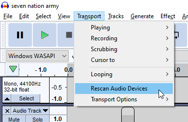 Overdubbing on Windows fails with WASAPI with default Recording device ...