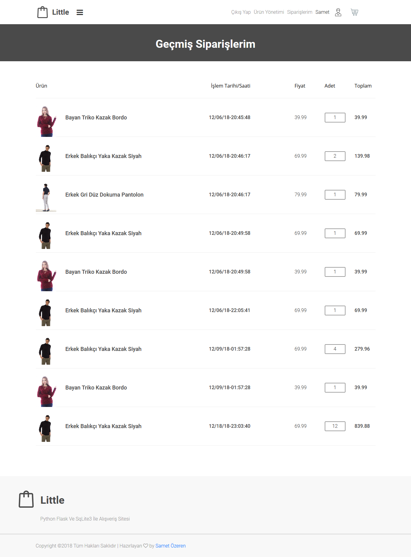Github Sametozerenpython Flask Sqlite Shopping Site Python Flask Sqlite Shopping Site
