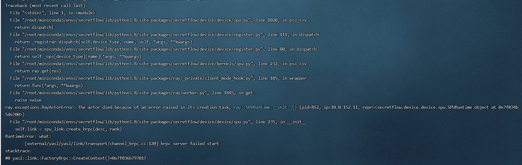 docker 集群下，运行测试代码，报错 · Issue #238 · secretflow/secretflow · GitHub