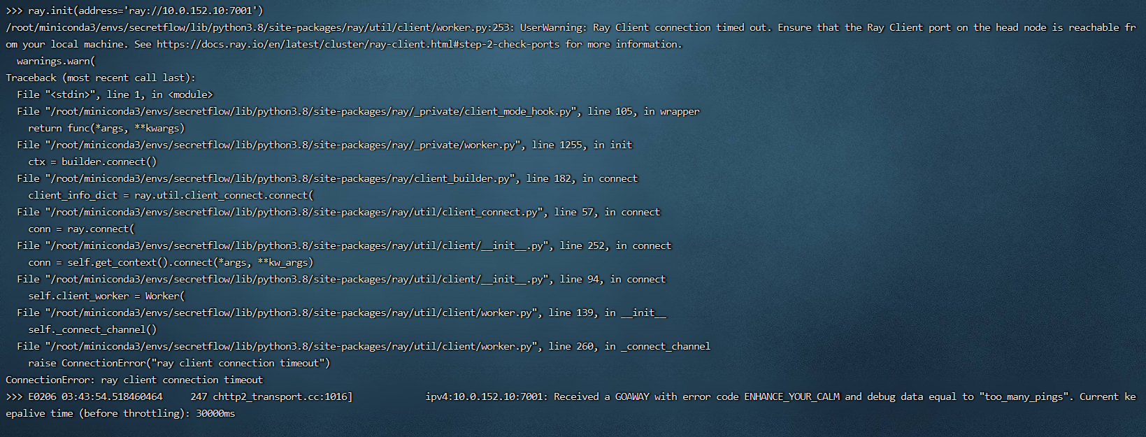 docker 集群下，运行测试代码，报错 · Issue #238 · secretflow/secretflow · GitHub