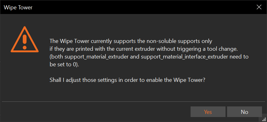 Wipe Tower Doesnt Support Different Extruders For Support · Issue 9625 · Prusa3dprusaslicer