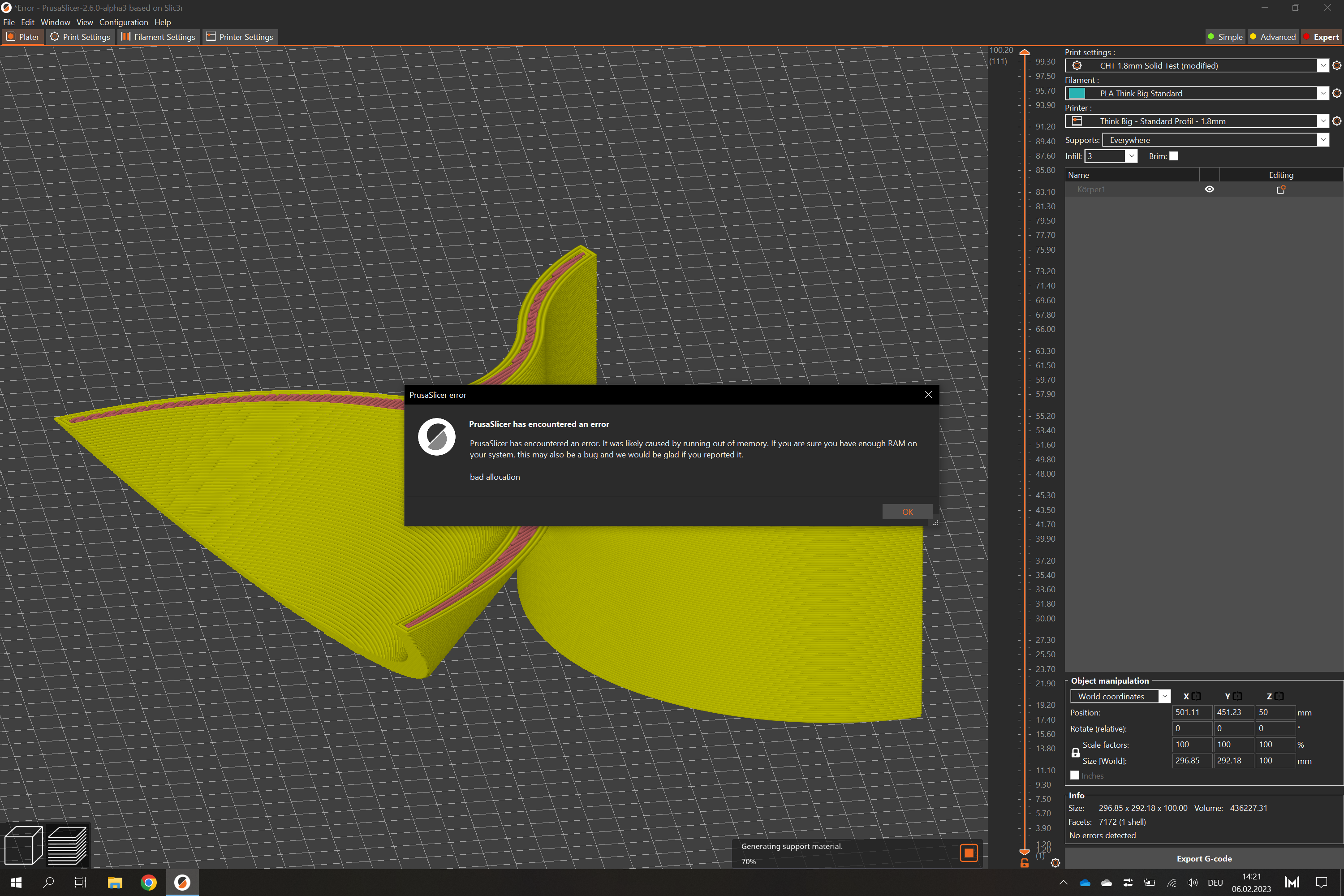 Organic support with Top contact Z distance produces errors · Issue #9547 · prusa3d/PrusaSlicer ...