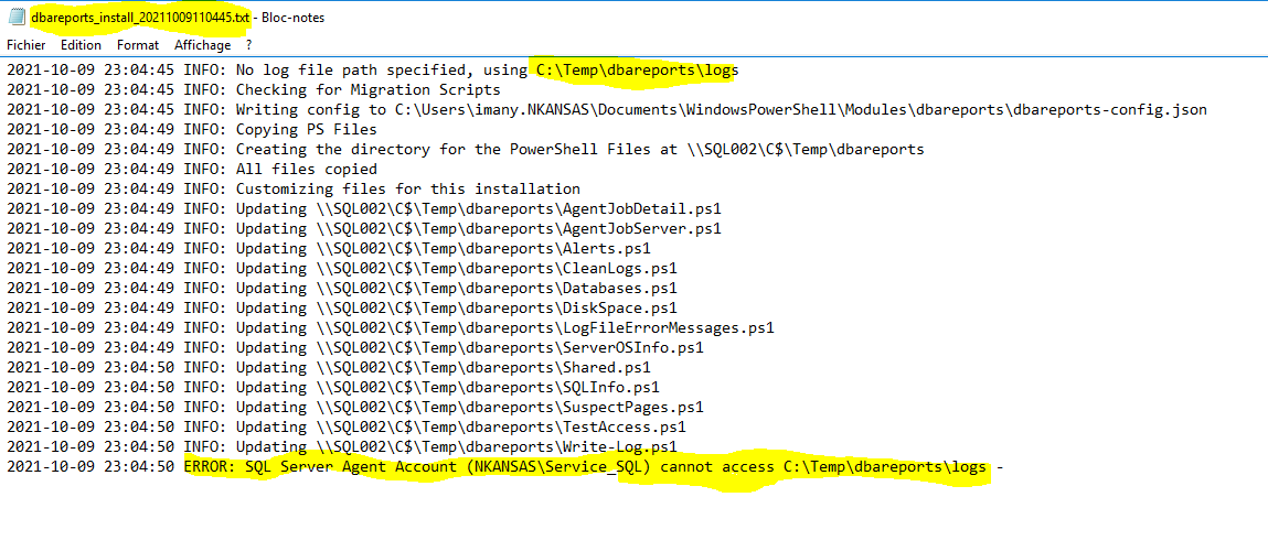 Dbareports Error · Issue 7852 · Dataplatdbatools · Github 